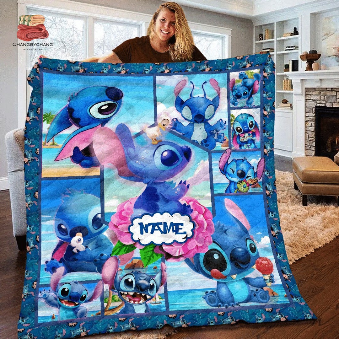 Personalized Name Lilo and Stitch Summer Vacation Fleece Blanket ...