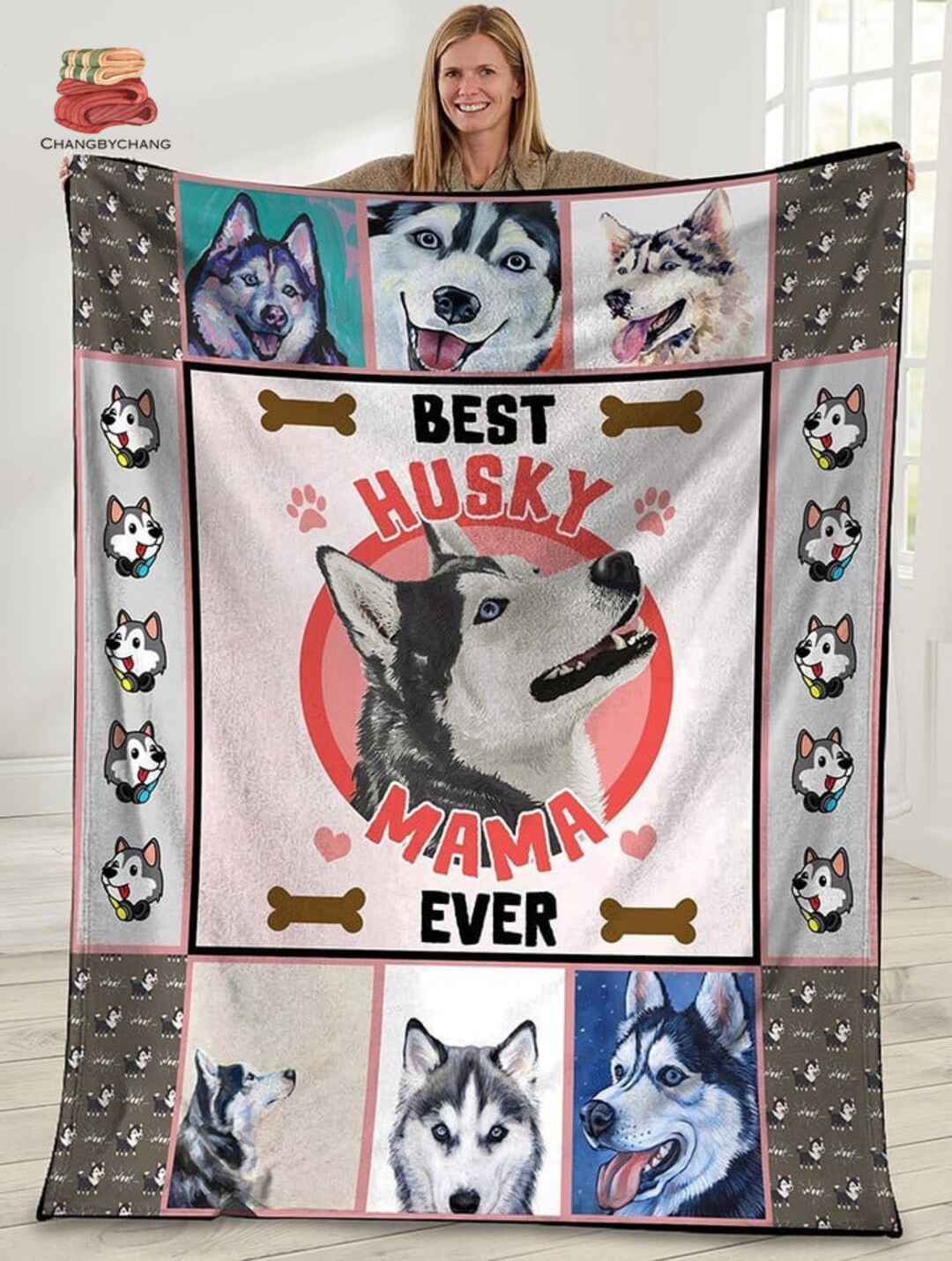 Best Husky Mama Ever Love Husky Dog Fleece Blanket, Premium Sherpa ...