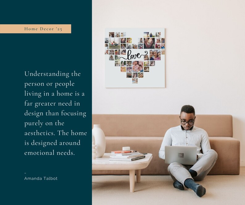 Family Photo Collage Frame Grid Template Heart collage | Etsy