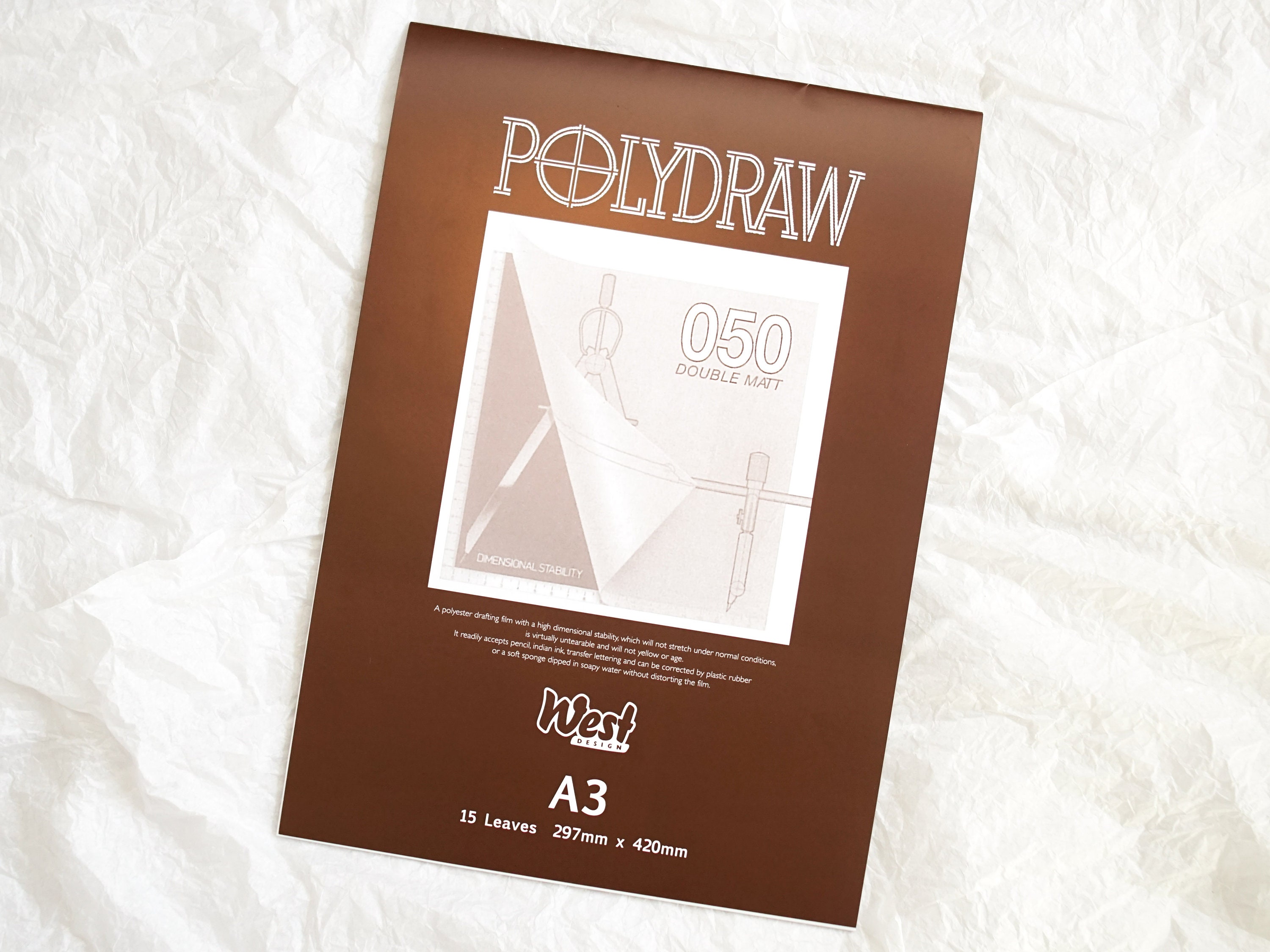 Polydraw Drafting Film A3 Double Matt Polyester Pad 15 Sheets Technical ...