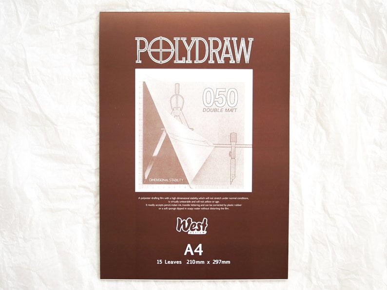 Polydraw Drafting Film A4 Double Matt Polyester Pad 15 Sheets Technical ...