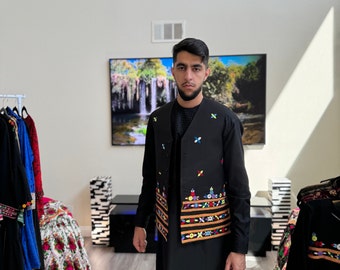 Handmade Men's Afghan Vest - Afghan Embroidered Waskat - Ethnic ...