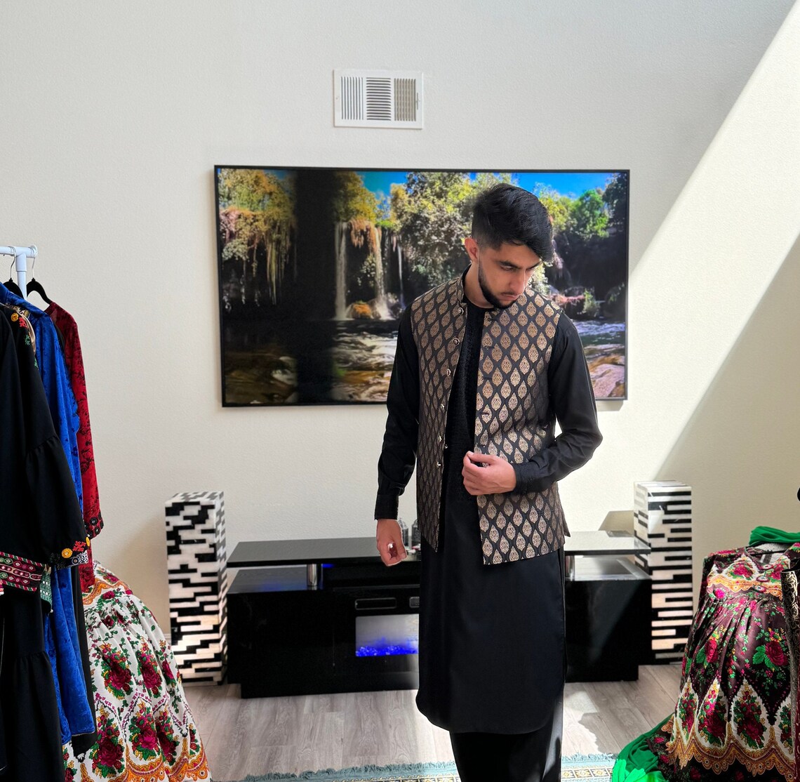 Handmade Men's Afghan Vest Afghan Embroidered Waskat Ethnic Inspired ...