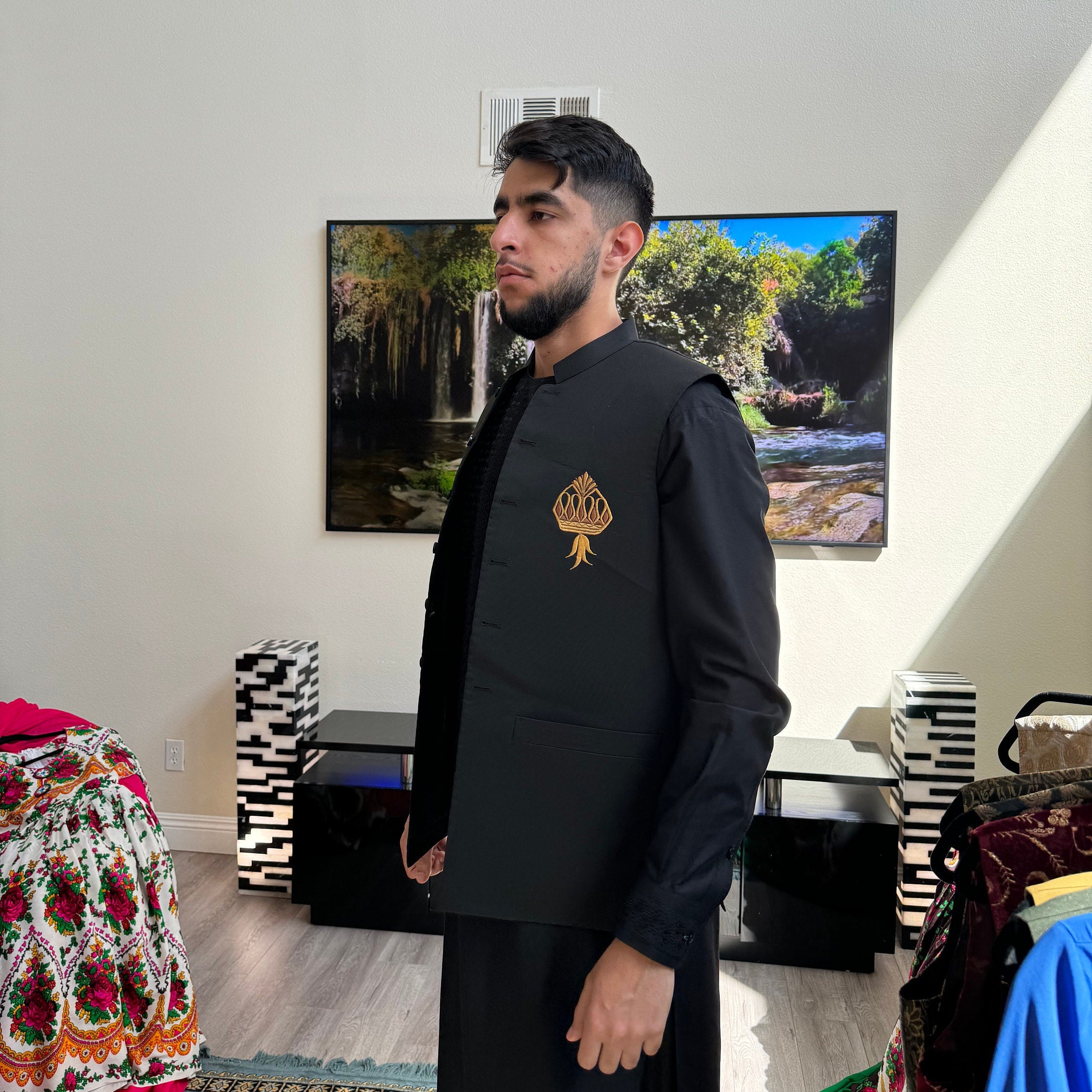 Handmade Men's Afghan Vest - Afghan Embroidered Waskat - Ethnic ...