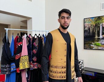 Handmade Men's Afghan Vest - Afghan Embroidered Waskat - Ethnic ...