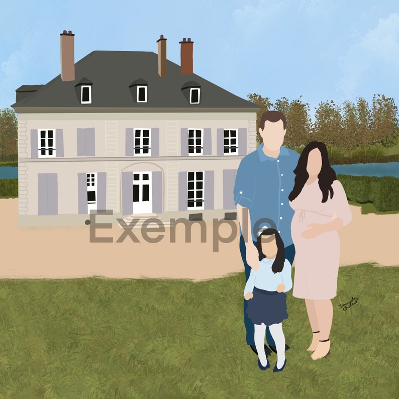 Personalized Illustration: Home Family - Etsy
