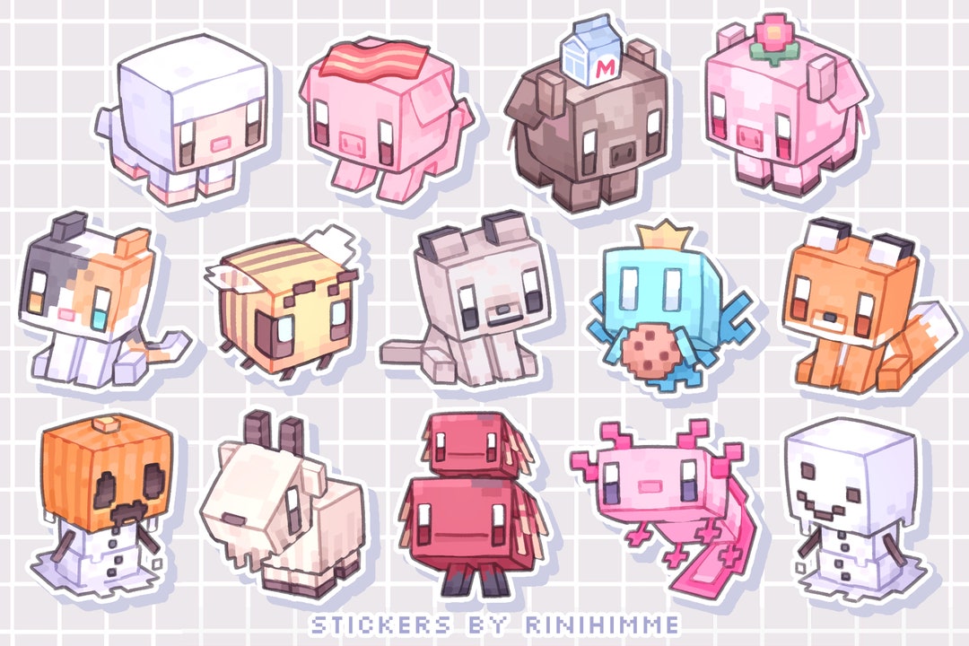 Minecraft Mobs Vinyl Sticker Sheet - Etsy