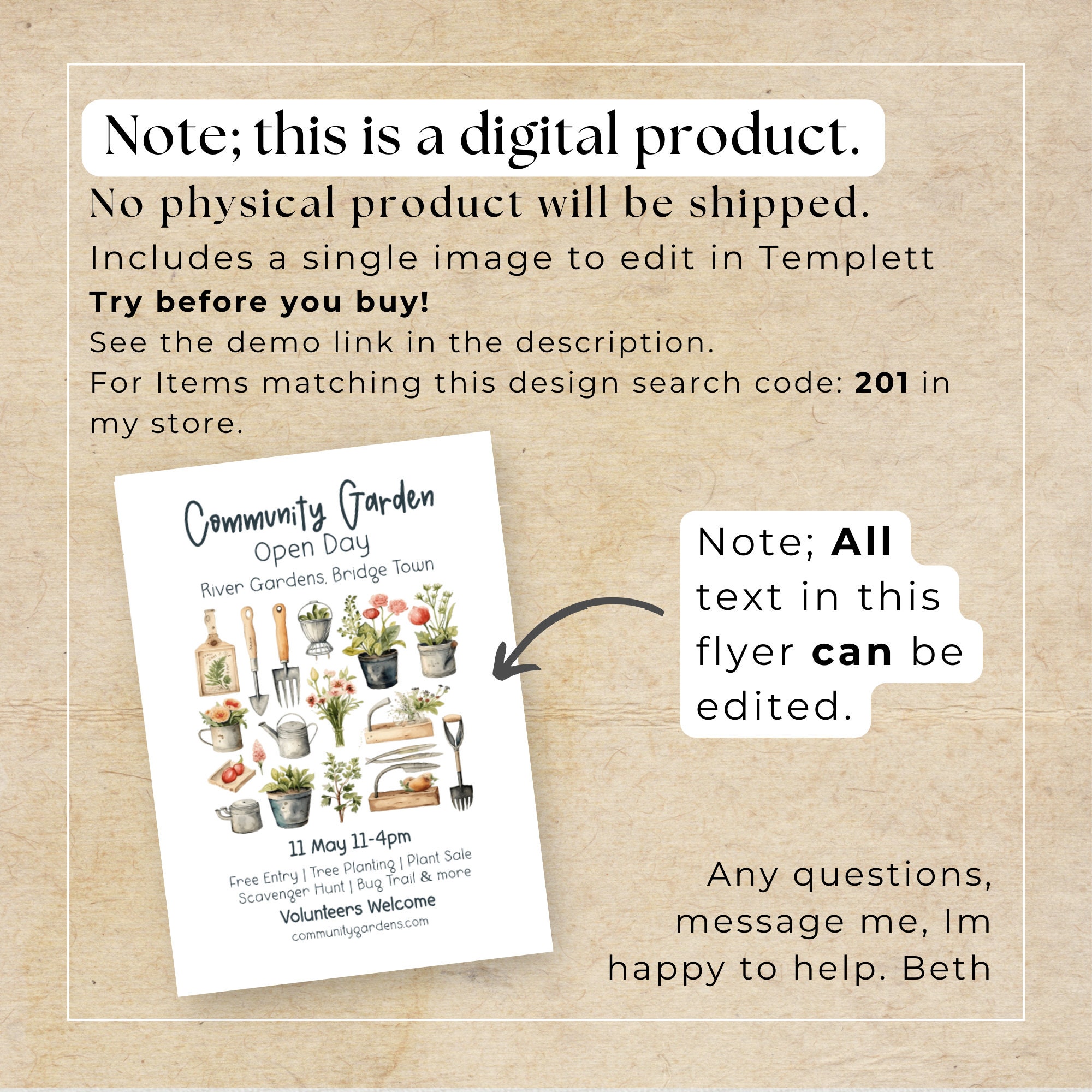 Community Garden Day Flyer Template | Community Clean up Event ...