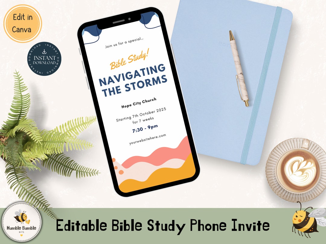 Bible Study Editable Invite Bible Study Invite Phone Invite Editable ...