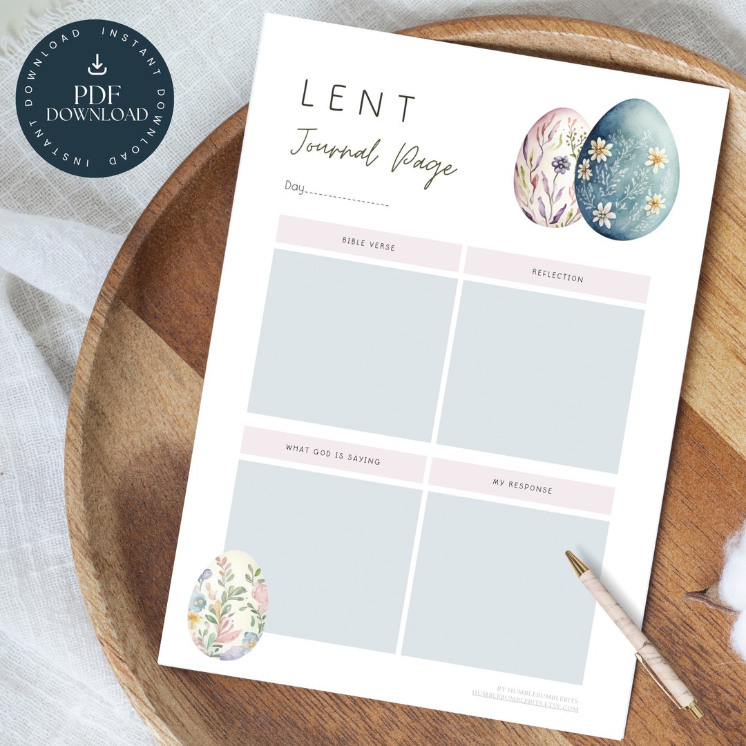 Eggs Lent Journal Page | Lent Diary Devotional | Bible Study Prayer ...