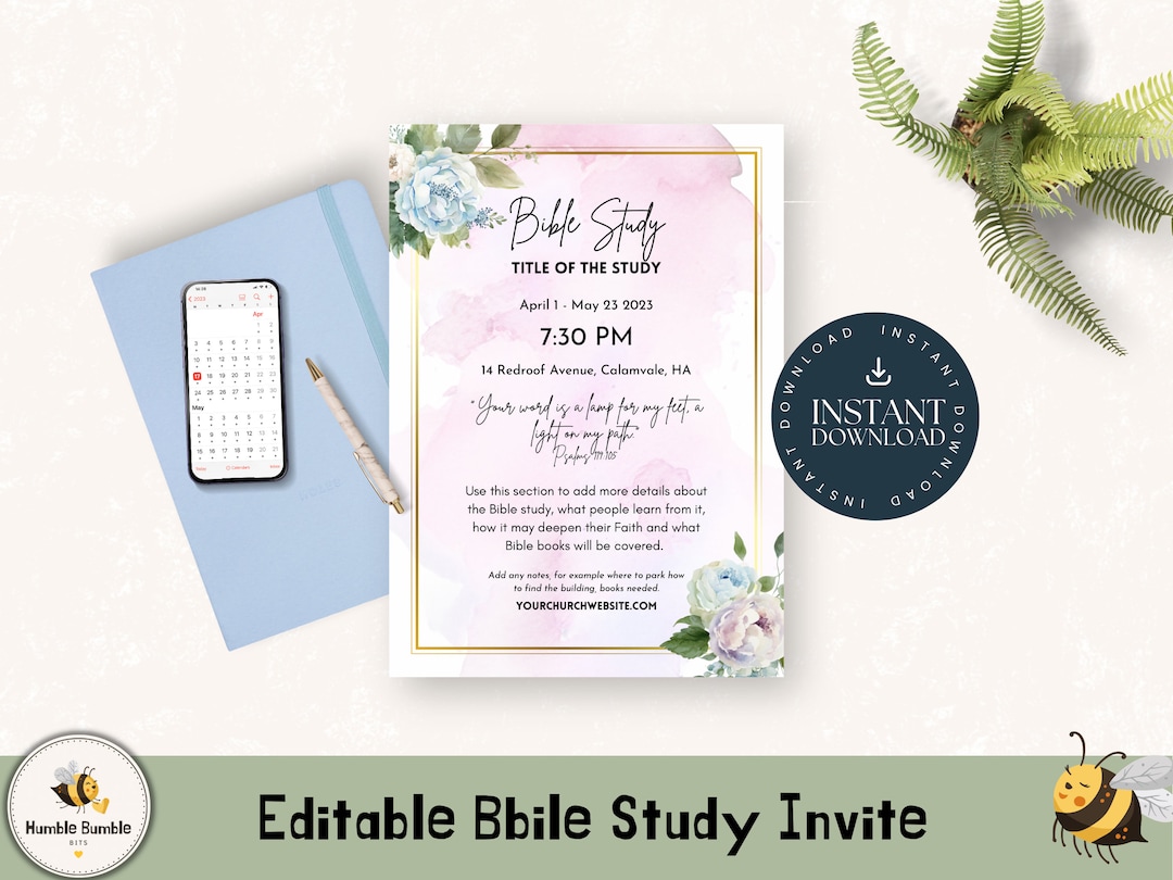 Bible Study Invite Editable Bible Study Invite Editable - Etsy