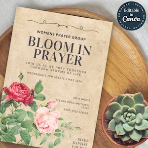 Women’s Vintage Prayer Group Invite | Editable Evite | Church Group ...