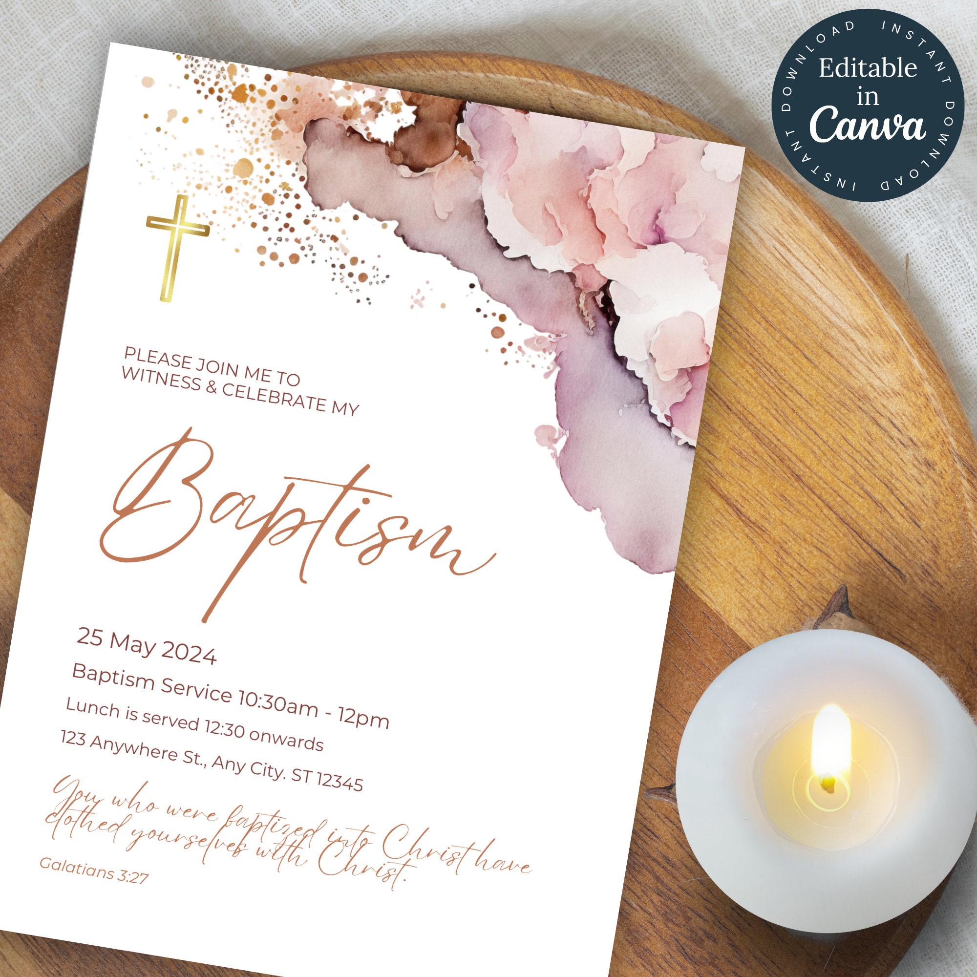 Adult Baptism Invitations Free Printable LDS Baptism Program Baptism