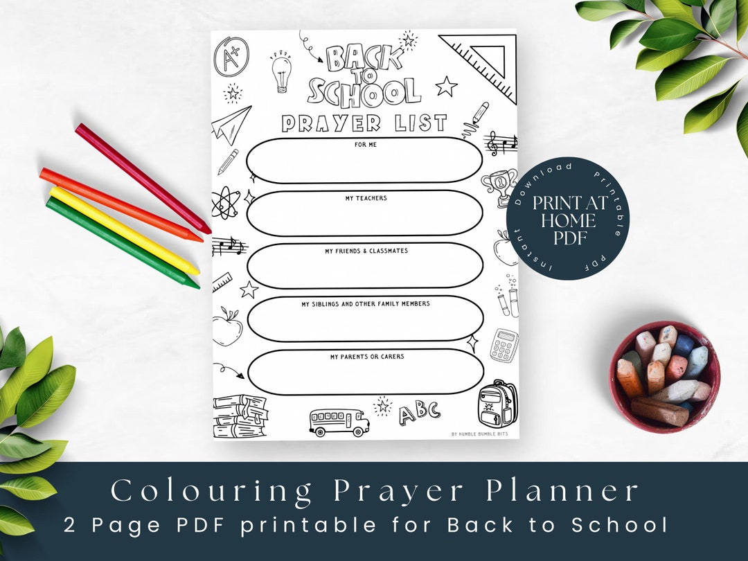 Back to School Prayer List | First Day of School | Prayer Card ...