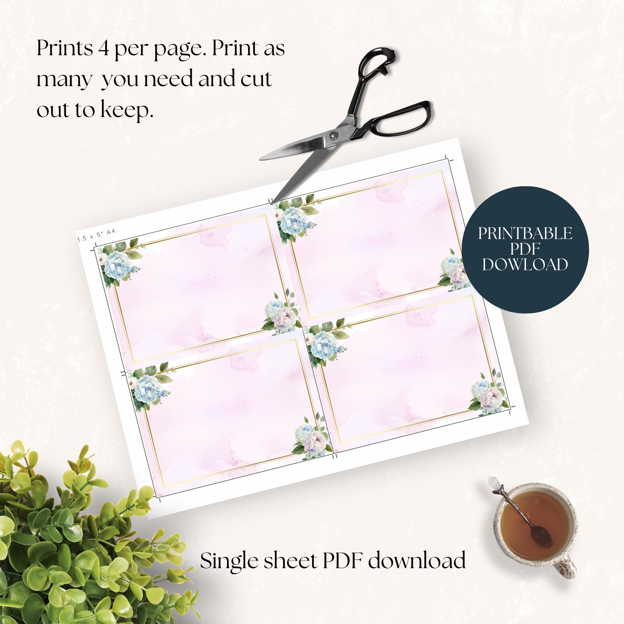 Printable Blank Cards New Years Resolution Cards PDF - Etsy