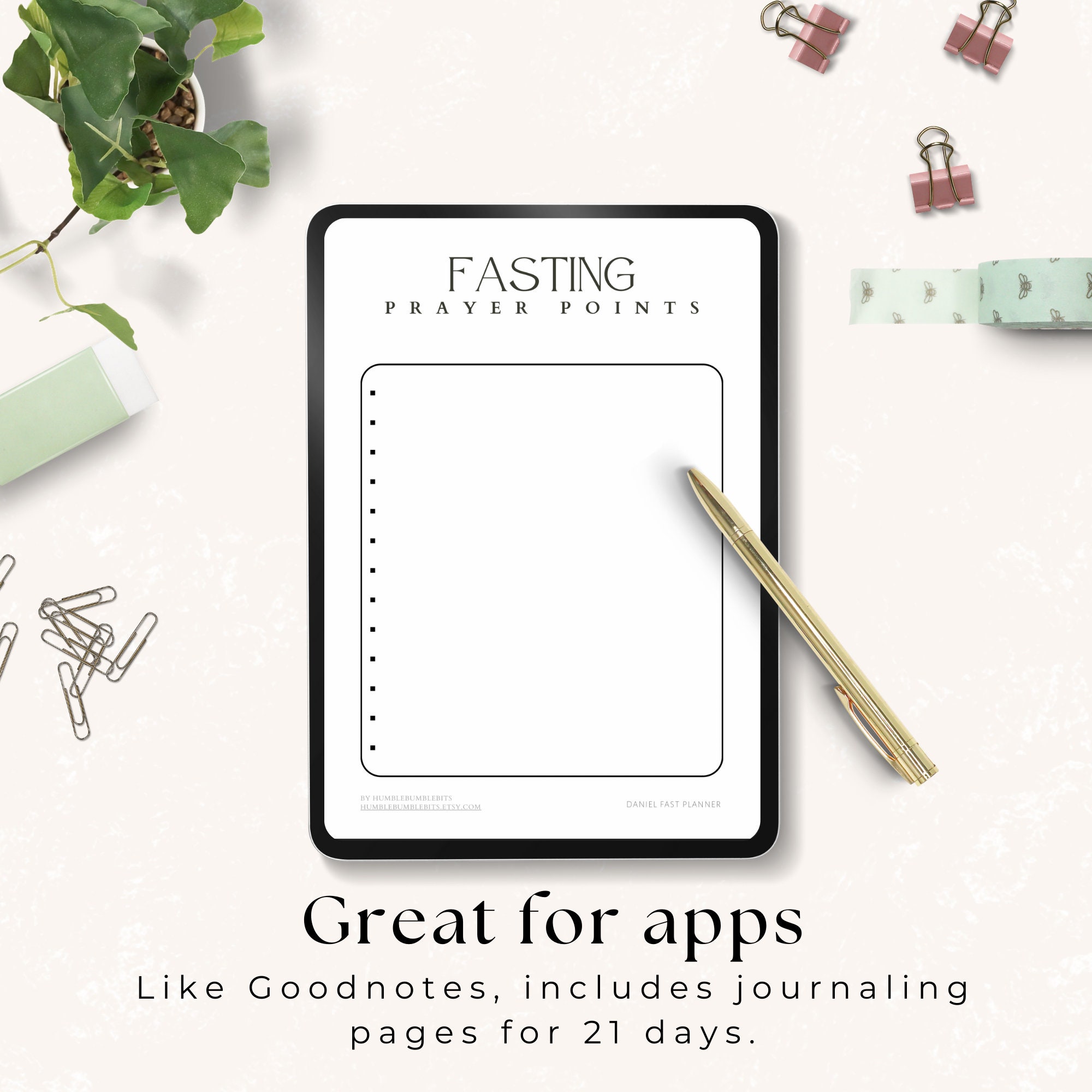 Minimal 2024 Daniel Fast Planner and Journal Goodnotes 21 Day New Year ...