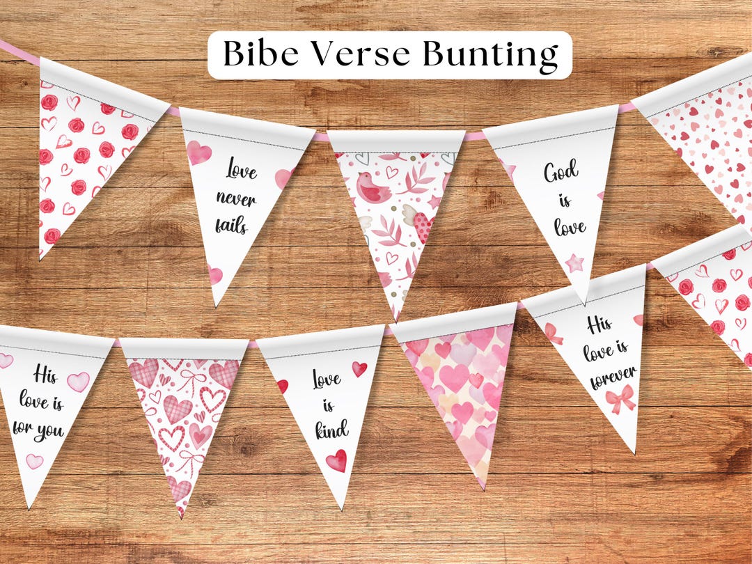 God is Love Bunting | Bible Verse Bunting | Valentines Buting | Heart ...