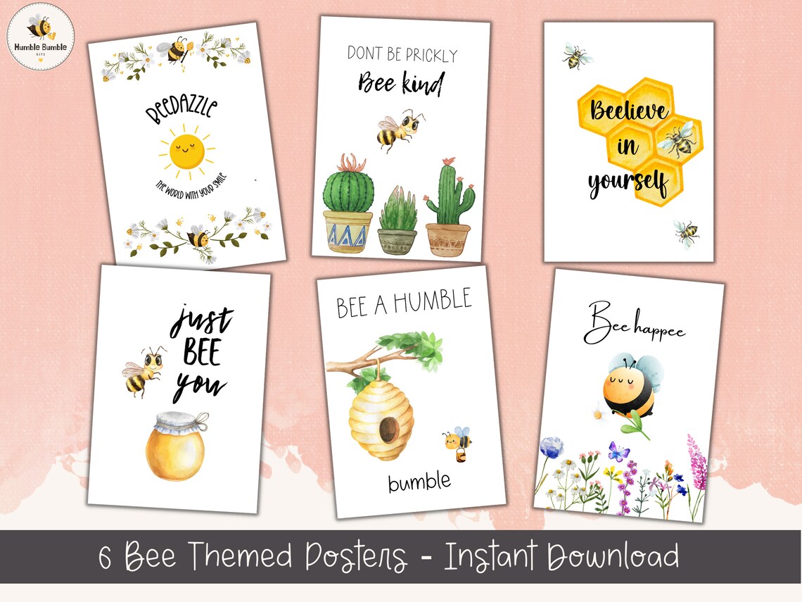 Motivating Printable Posters, Bee Themed Posters, Printable Posters ...