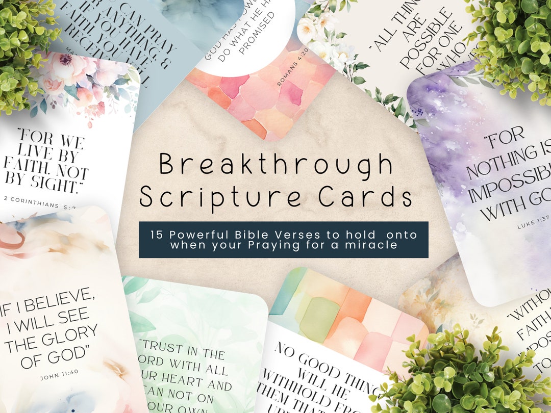 Breakthrough Scripture Cards | Bible Verse Card | Prayer Card ...