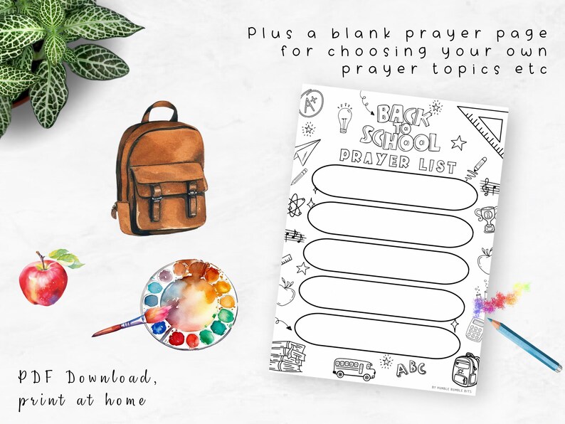 Back to School Prayer List First Day of School Prayer Card Printable ...