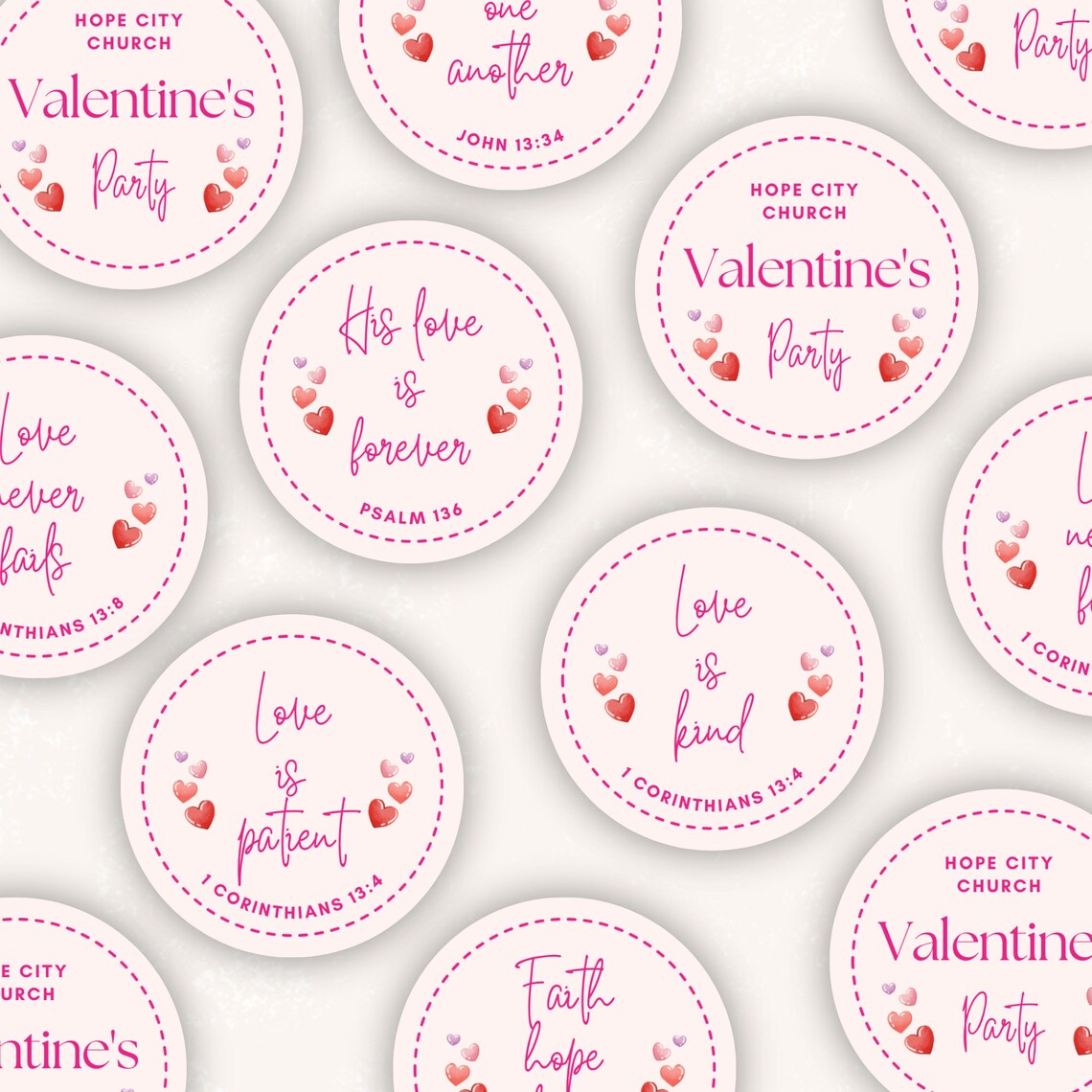 Editable Church Valentines Party Cupcake Toppers | Love Bible Verse ...