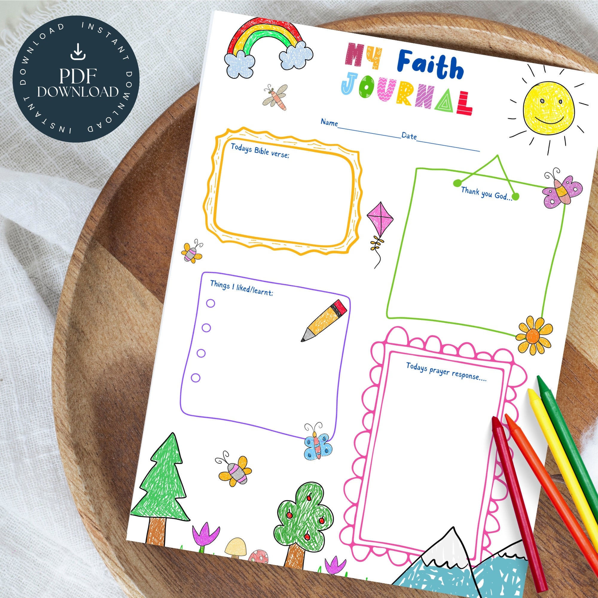 Faith Journal Worksheet for Kids | Devotional Activity | Faith Planner ...