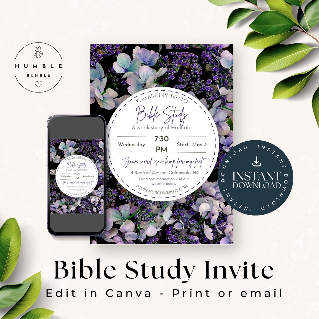 Editable Bible Study Flyer Church Group Evite Invite - Etsy