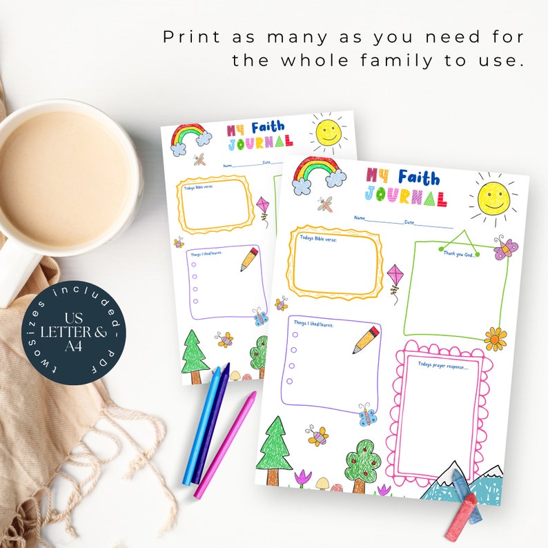 Faith Journal Worksheet for Kids | Devotional Activity | Faith Planner ...