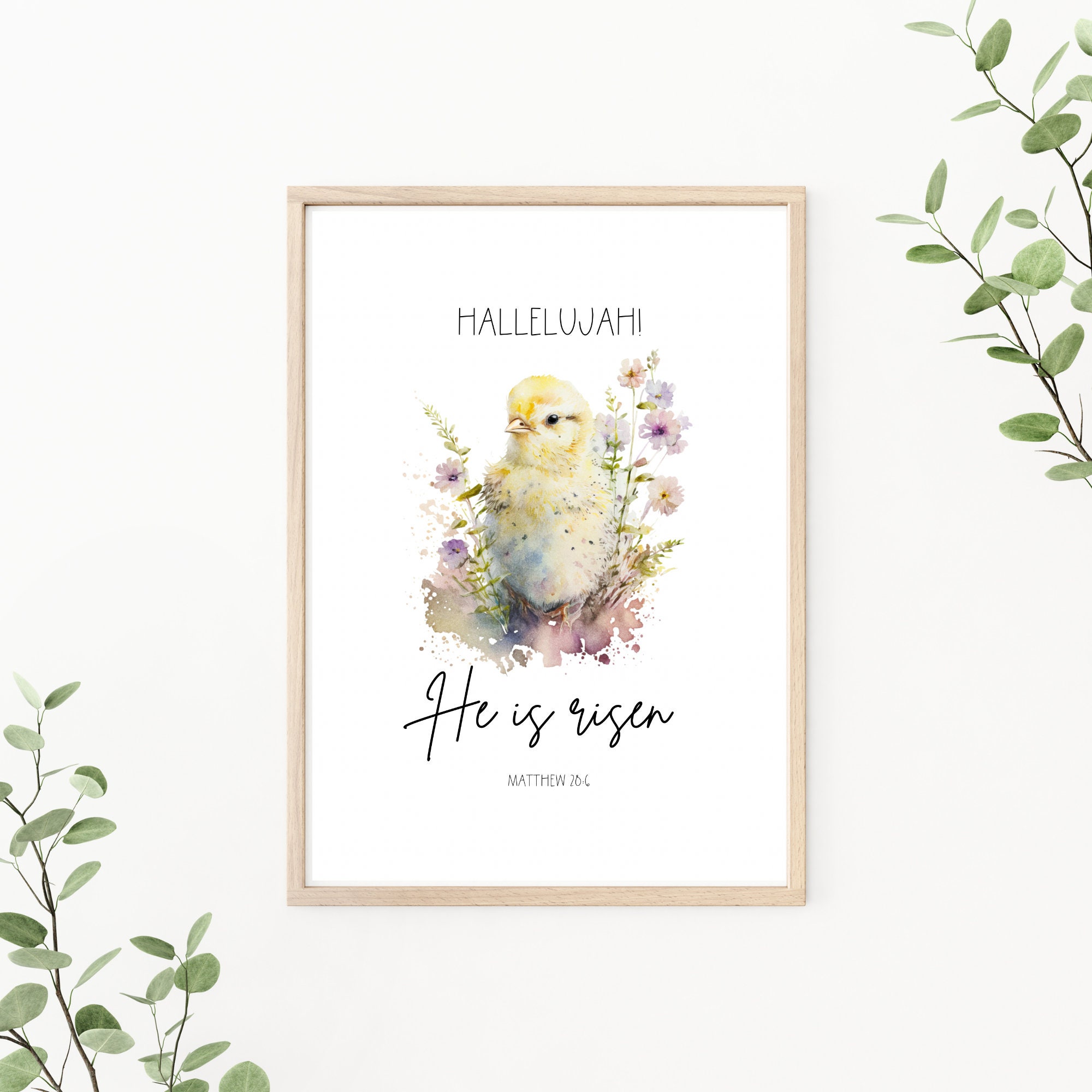 Easter Chick Bible Verse Printable Poster | Easter Scripture Wall Art ...