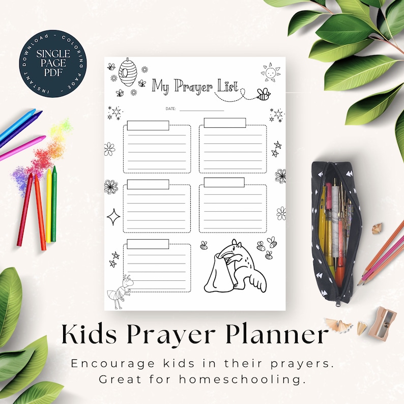 Kids Prayer Planner Christian Faith Planner Activity for Kids ...