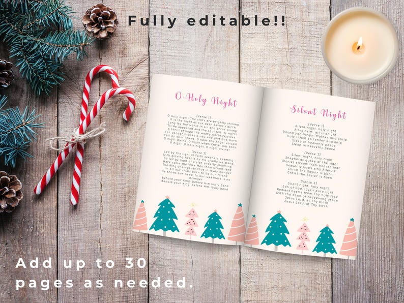 Editable Christmas Carol Program | Church Event Booklet & Invite ...