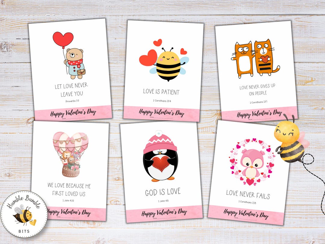 15 Printable Valentines Bible Verse Cards for Kids | Love Scripture ...