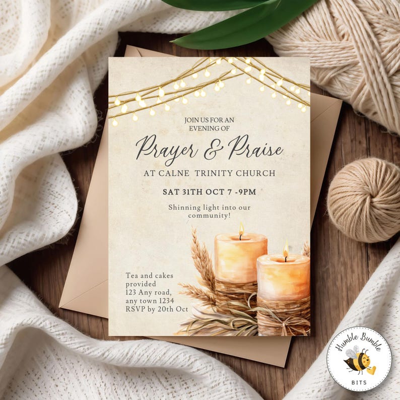 Prayer and Praise Night Flyer | Church Event Invitation | Editable ...