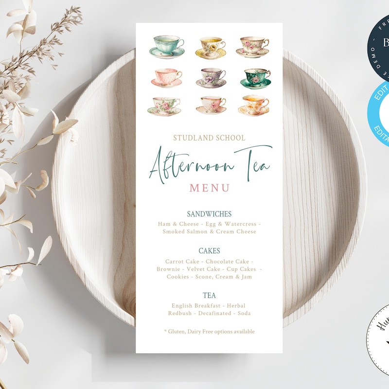 High Tea Card - Etsy