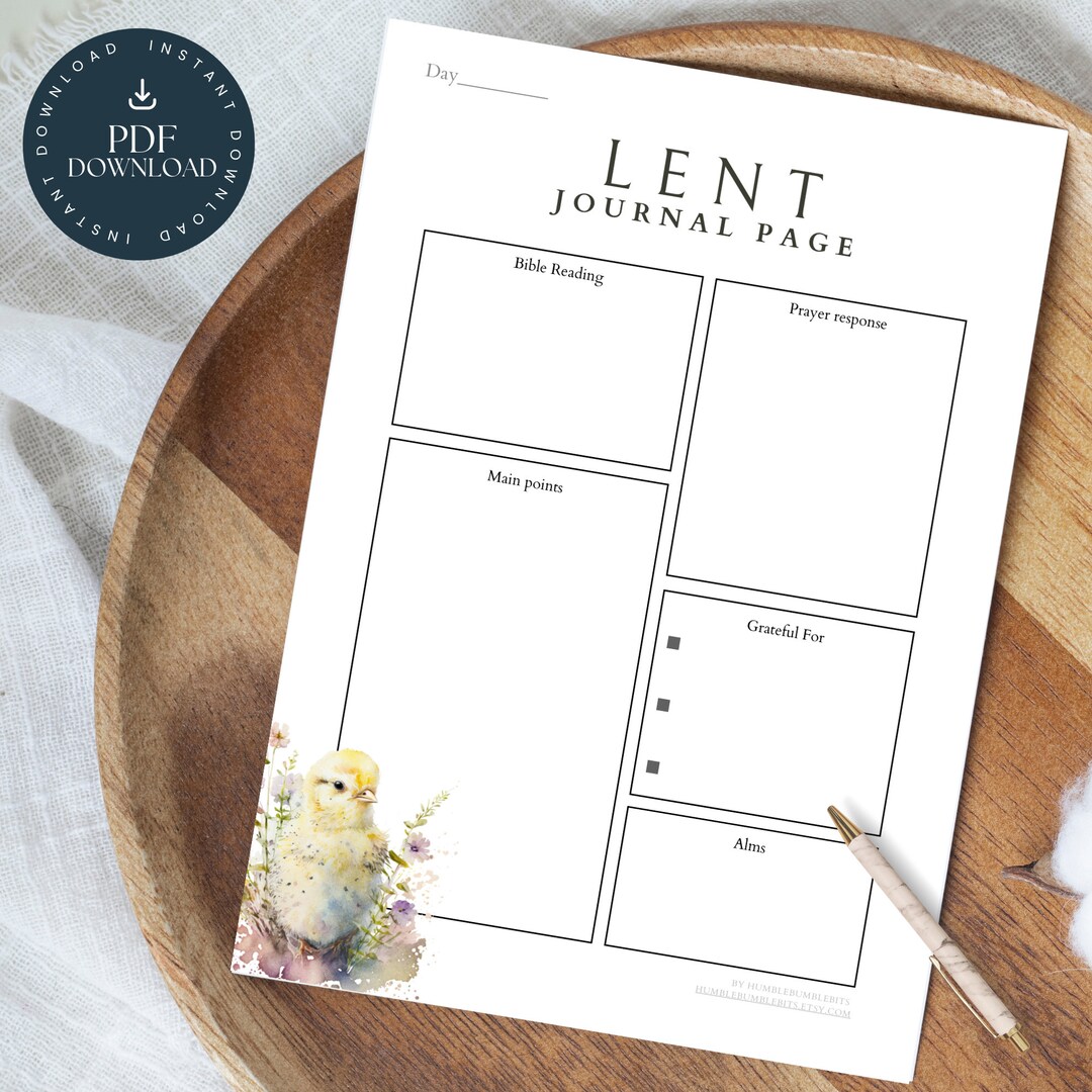 Lent Devotional Page | Lent Journal | Bible Study Prayer Journal ...