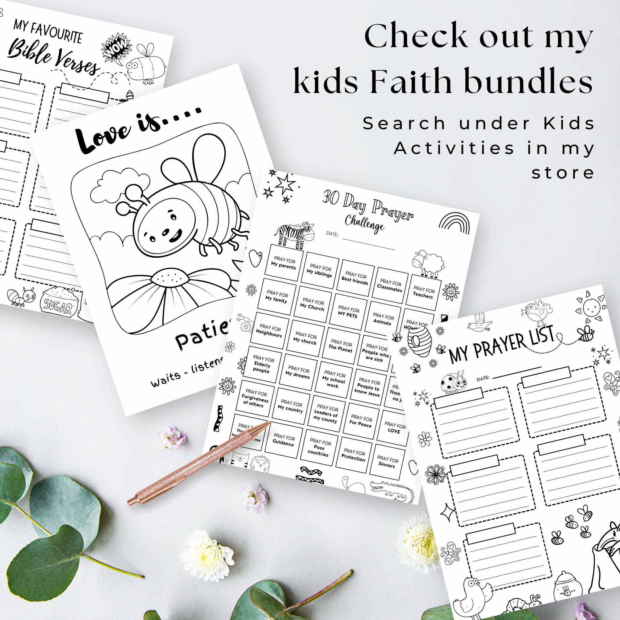Faith Journal Worksheet for Kids | Devotional Activity | Faith Planner ...