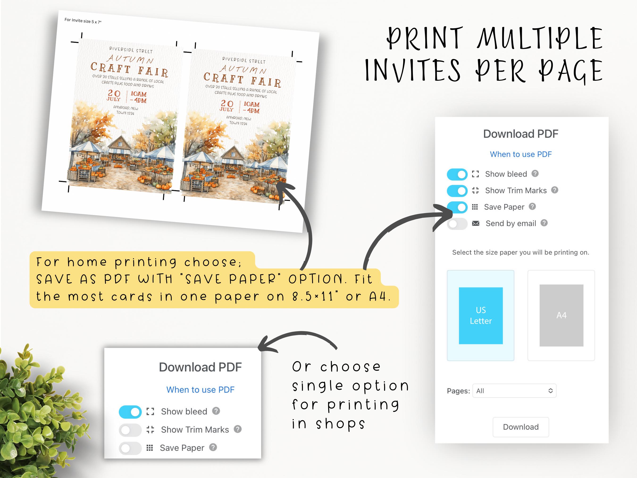 Autumn Craft Fair Flyer | Community Fair Poster | Craft Market | Yard ...
