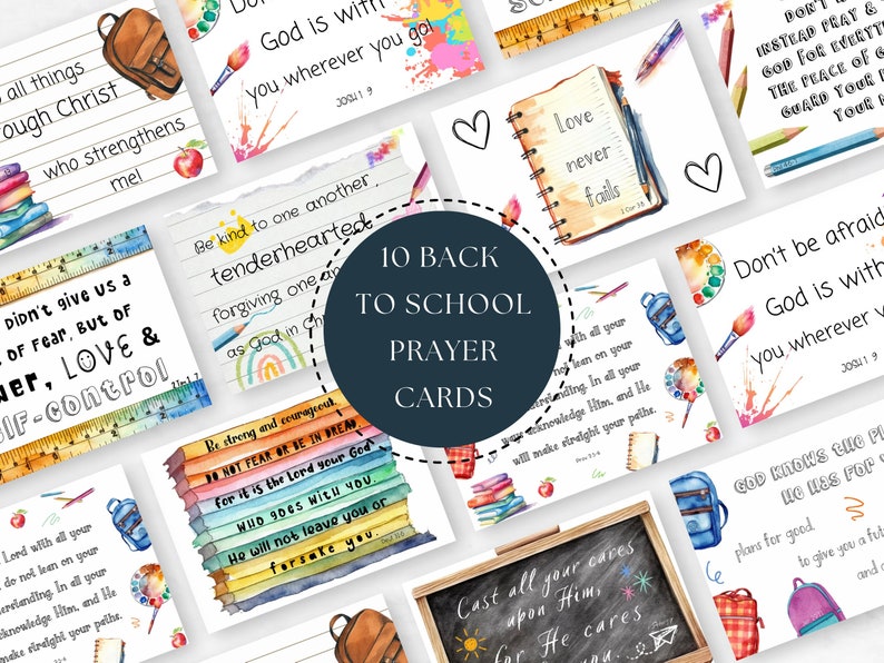 10 Back to School Scripture Cards | Bible Verse Lunch Love Notes ...