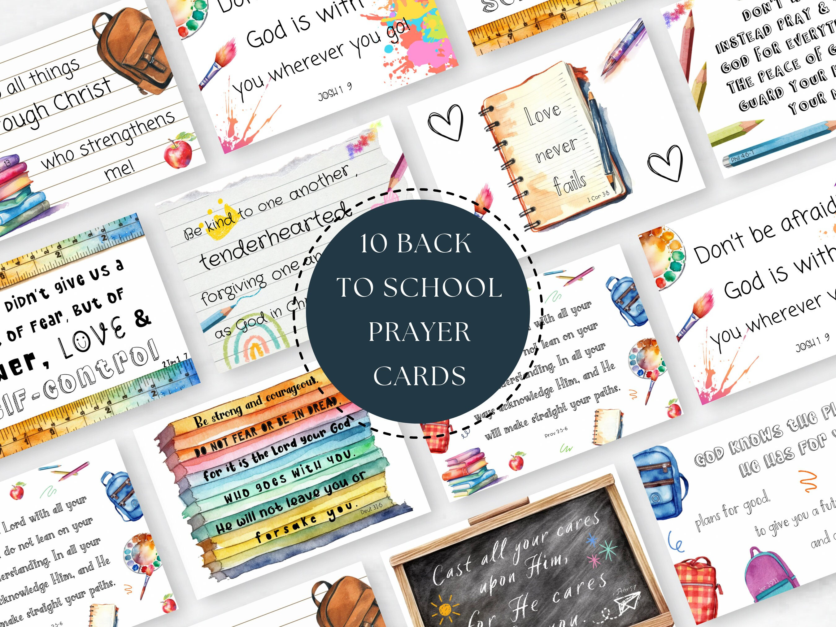 Back to School Scripture Cards | Bible Verse Lunch Love Notes | First ...