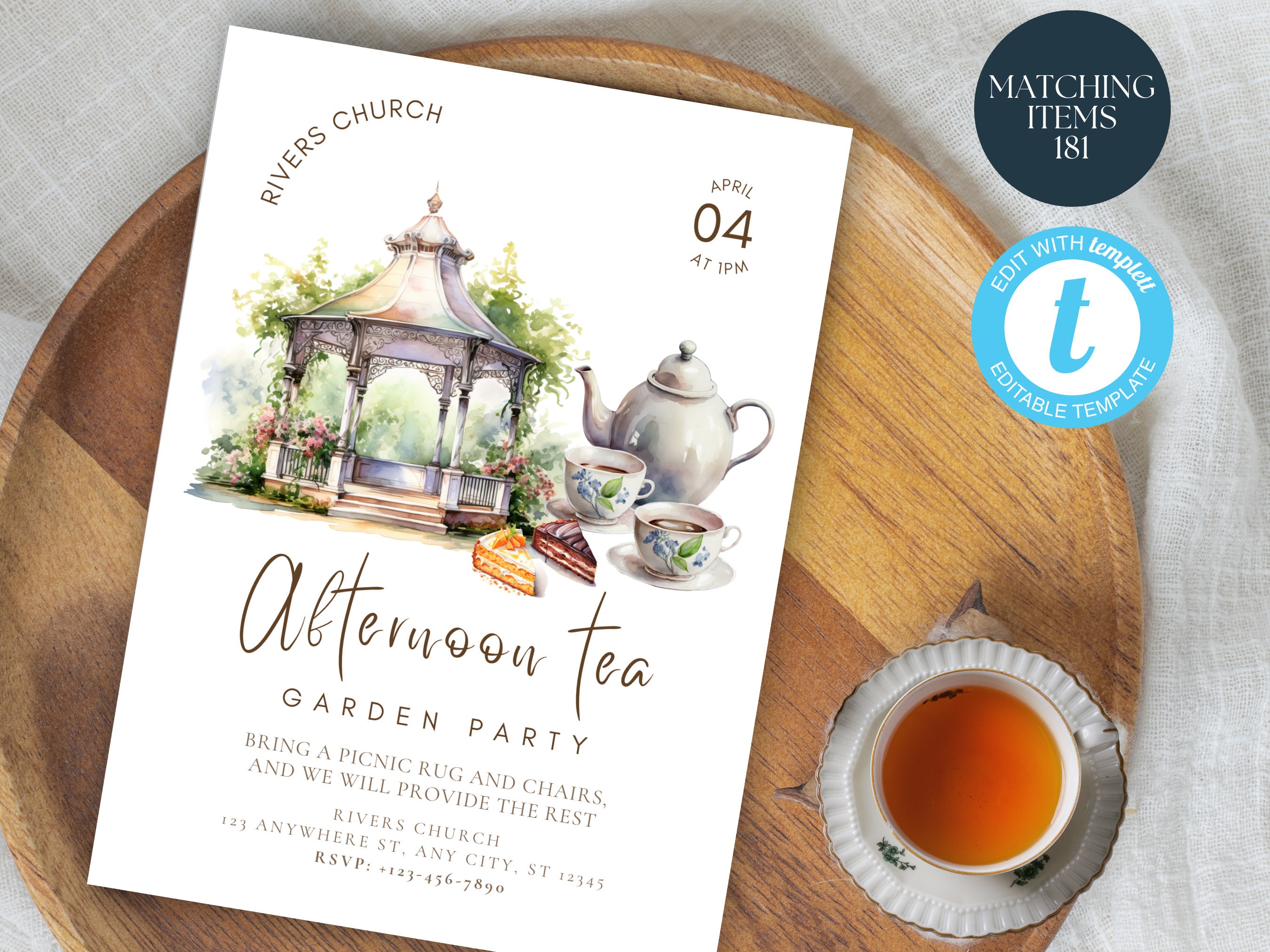 Afternoon Tea Menu Template | Editable Event Menu | Printable Menu ...