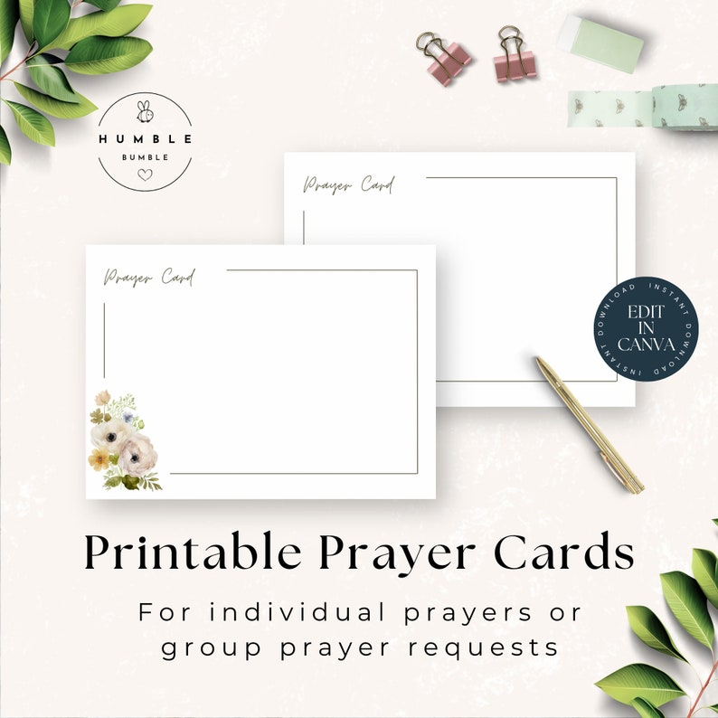 Printable Prayer Cards Prayer Request Cards Blank Cards New Years ...