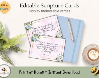 Printable Scripture Memory Cards Bible Memory Verse Cards - Etsy
