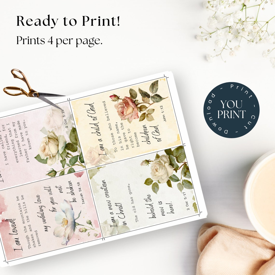 Junk Journal Bible Verse Cards Scripture Cards Prayer Board Cards Bible ...