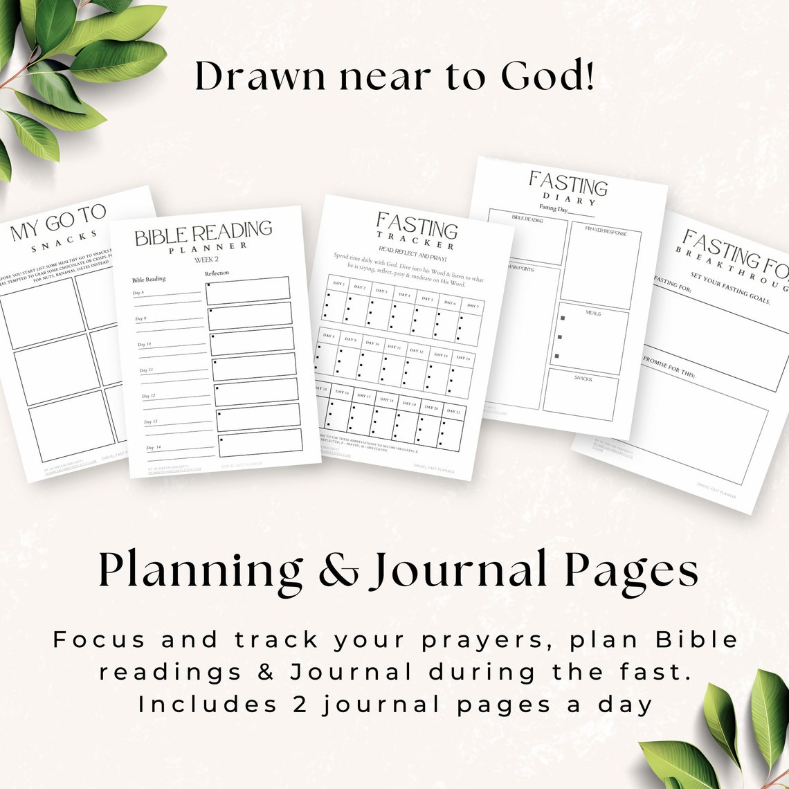 Minimal 2024 Daniel Fast Planner and Journal Goodnotes 21 Day New Year ...