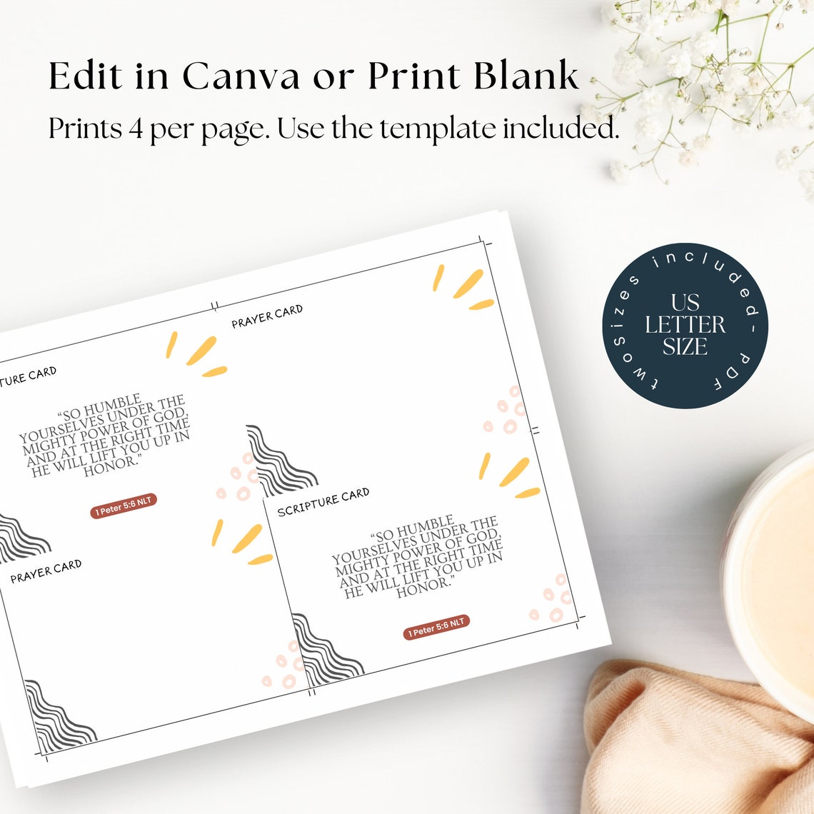 Editable Scripture Cards | Bible Verse Card | Prayer Card ...