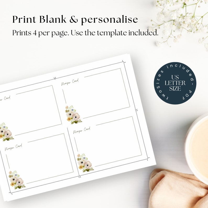 Printable Prayer Cards Prayer Request Cards Blank Cards Thank You Cards ...