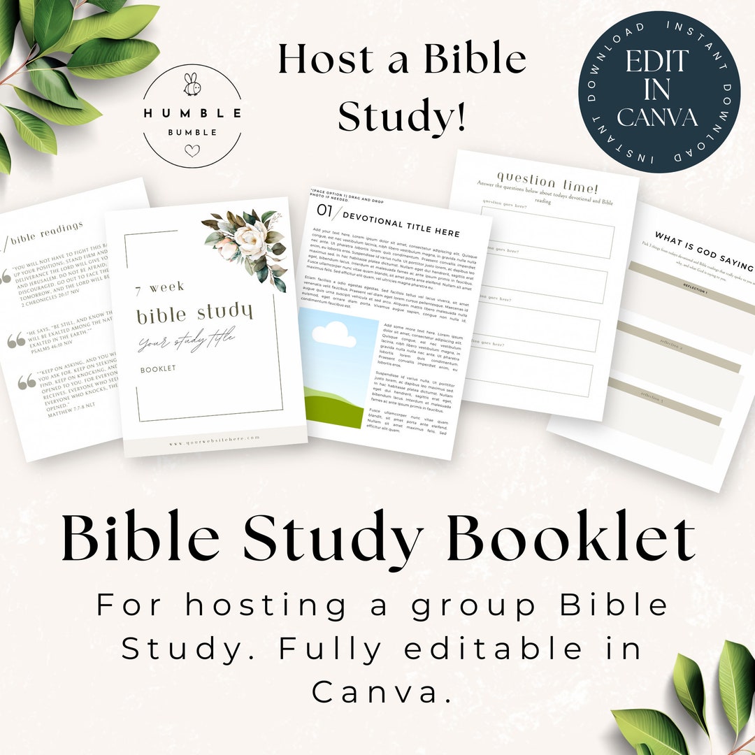 Editable Bible Study Booklet for Hosting | Bible Study Template ...