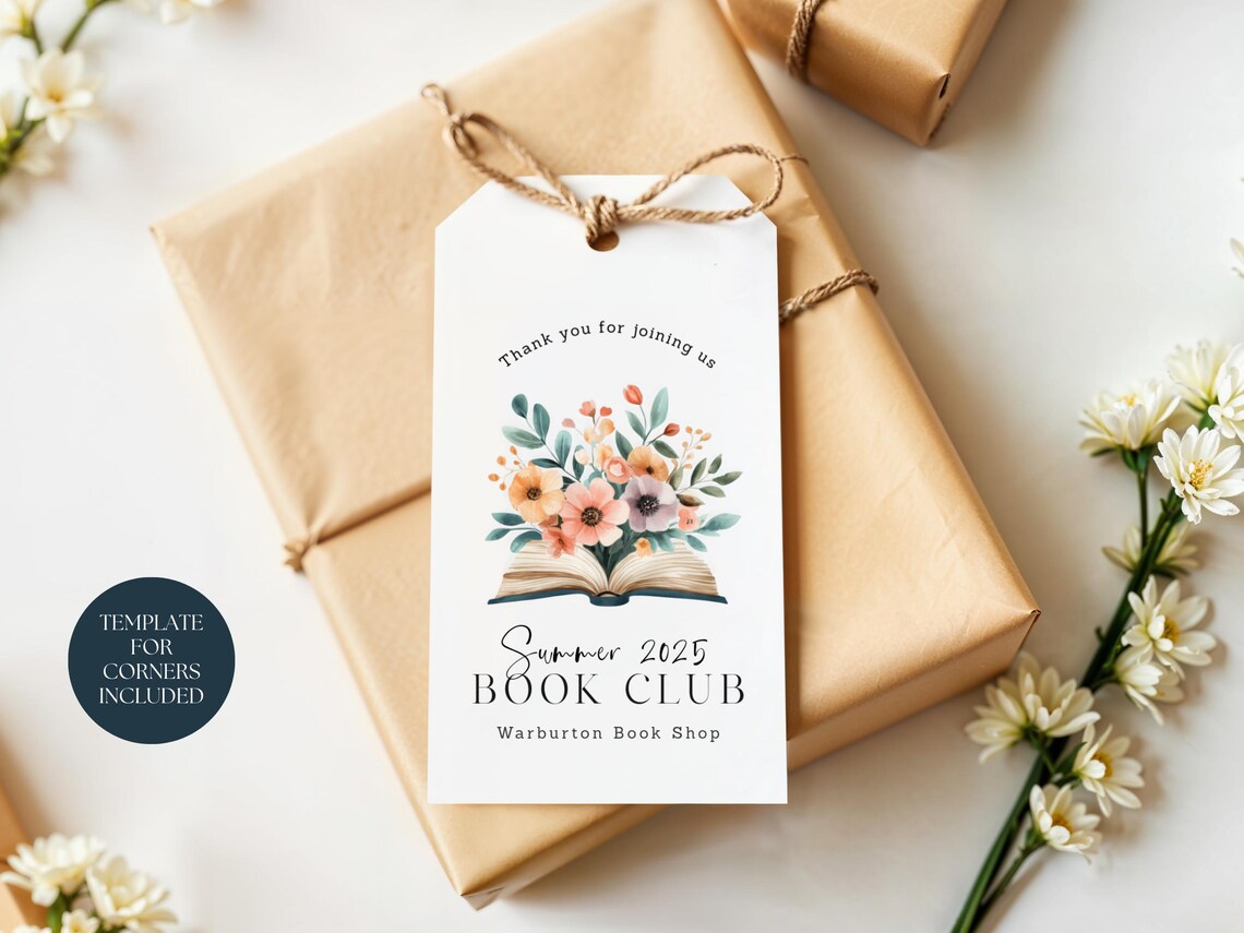 Book Club Thank You Tag - Book Lover Gift Tag - Story Book Gift Tag ...
