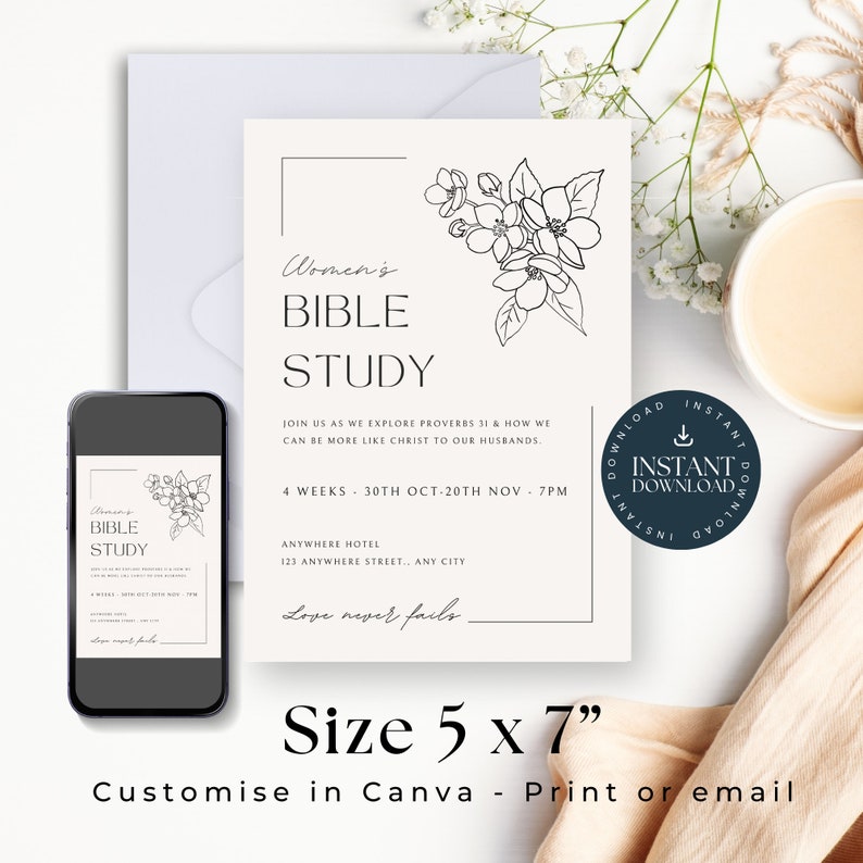 Women’s Bible Study Invite | Editable Invite | Church Group Invite ...