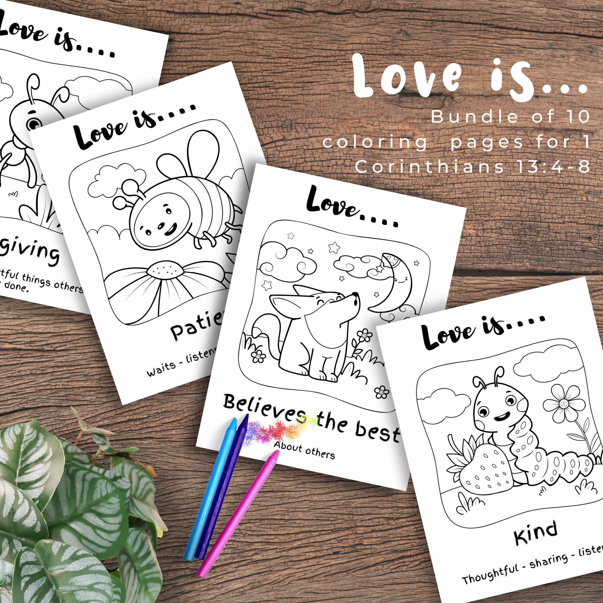 Bible Coloring Pages | Love Scripture Coloring Book | Bible Study Gifts ...
